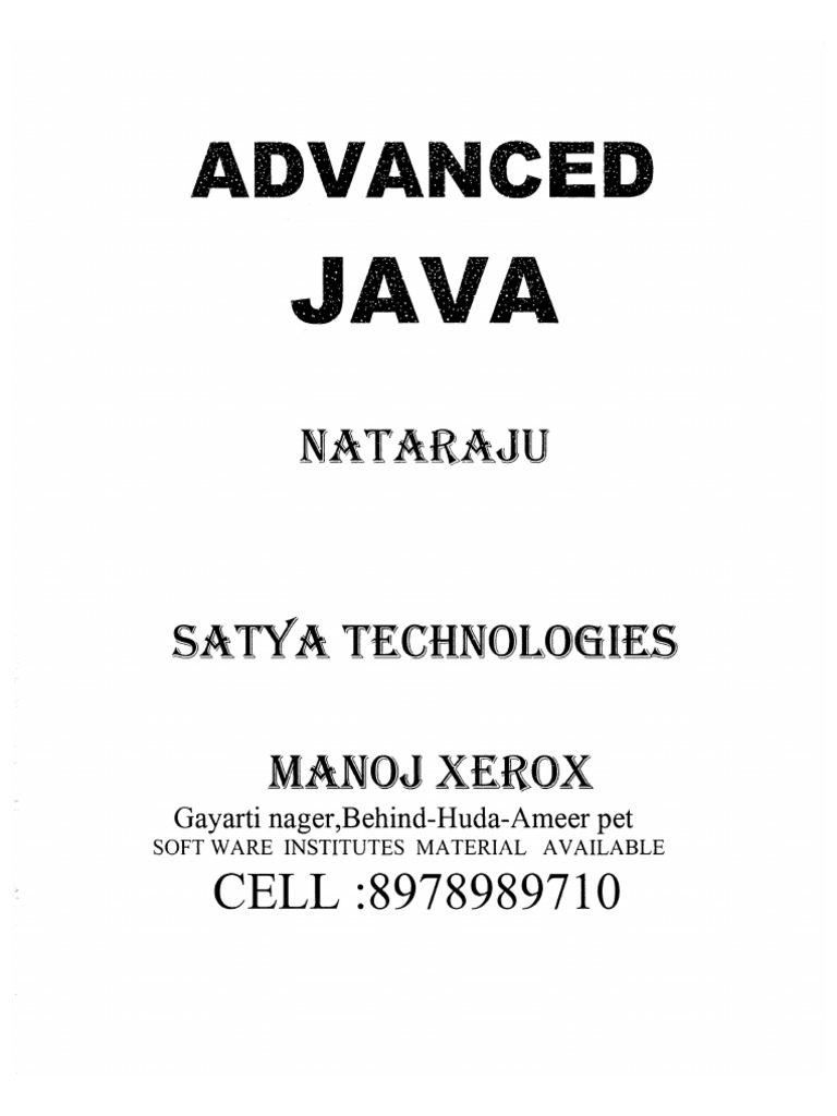 Advanced Java Notes by Nataraz Sir JavabynataraJ | PDF