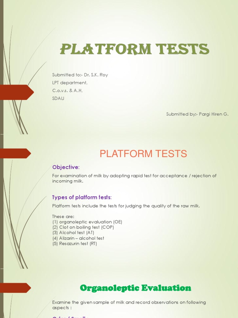 Platform Tests | Ethanol | Milk