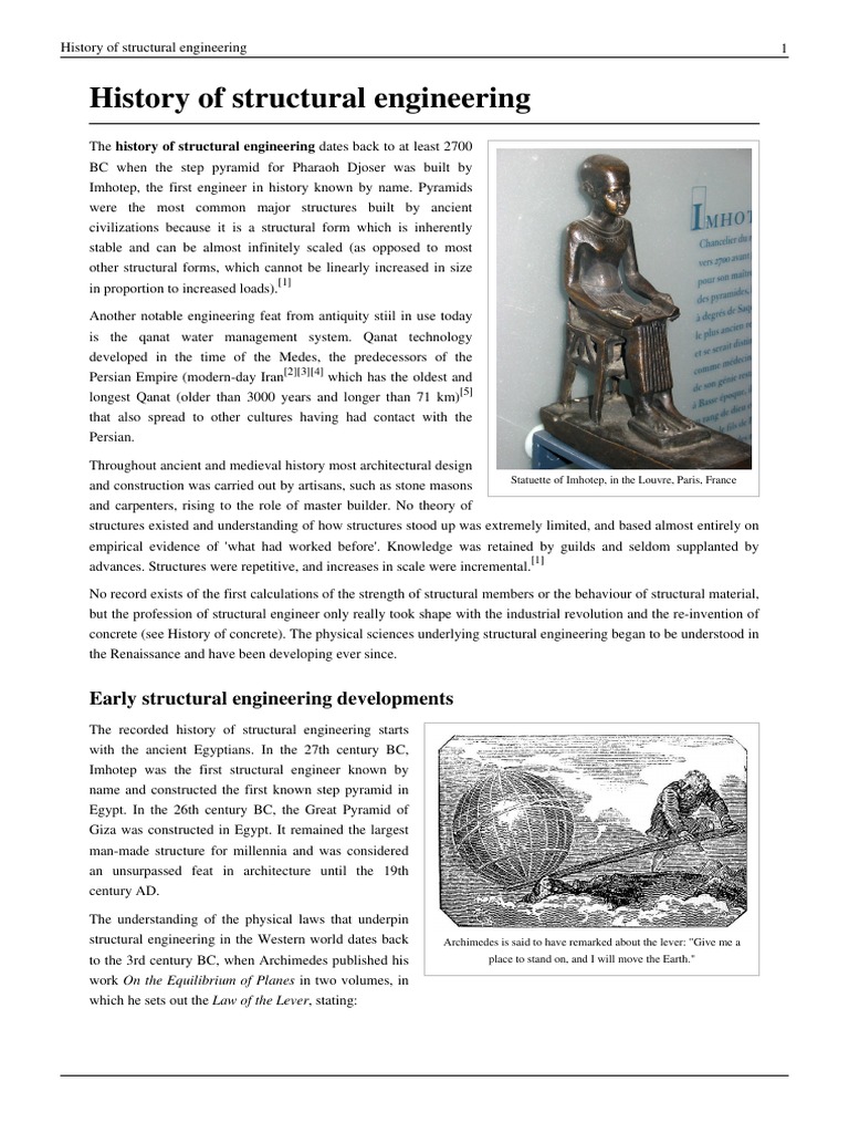 History of Structural Engineering PDF | PDF | Civil Engineering ...
