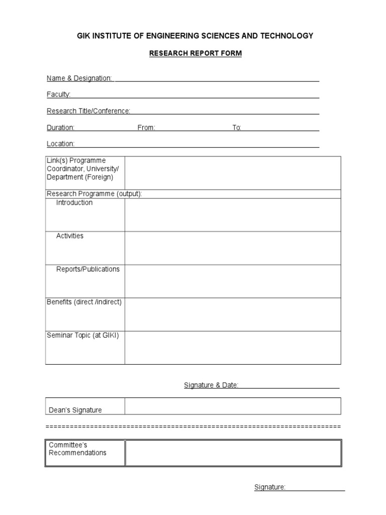 Gik Institute of Engineering Sciences and Technology: Research Report ...