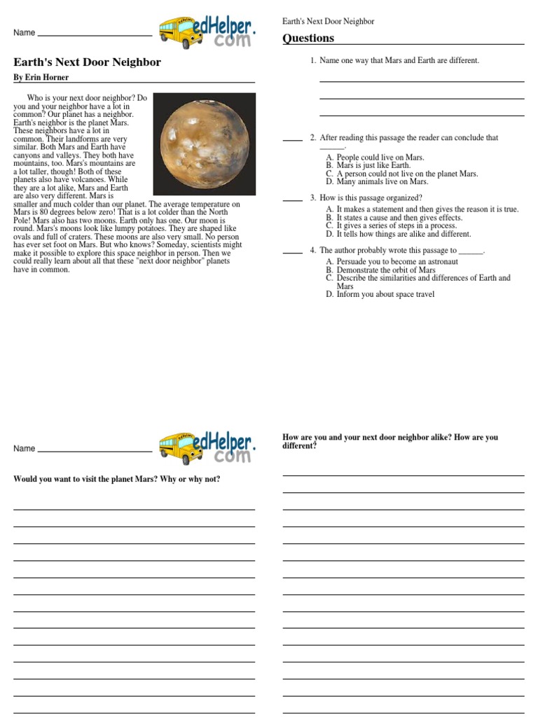 Earth and Mars: Similarities and Differences | PDF
