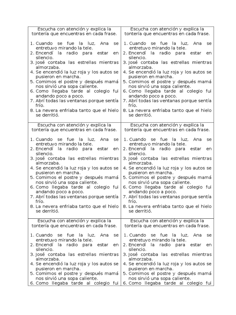 absurdos verbales complejos.doc | Ocio | Naturaleza