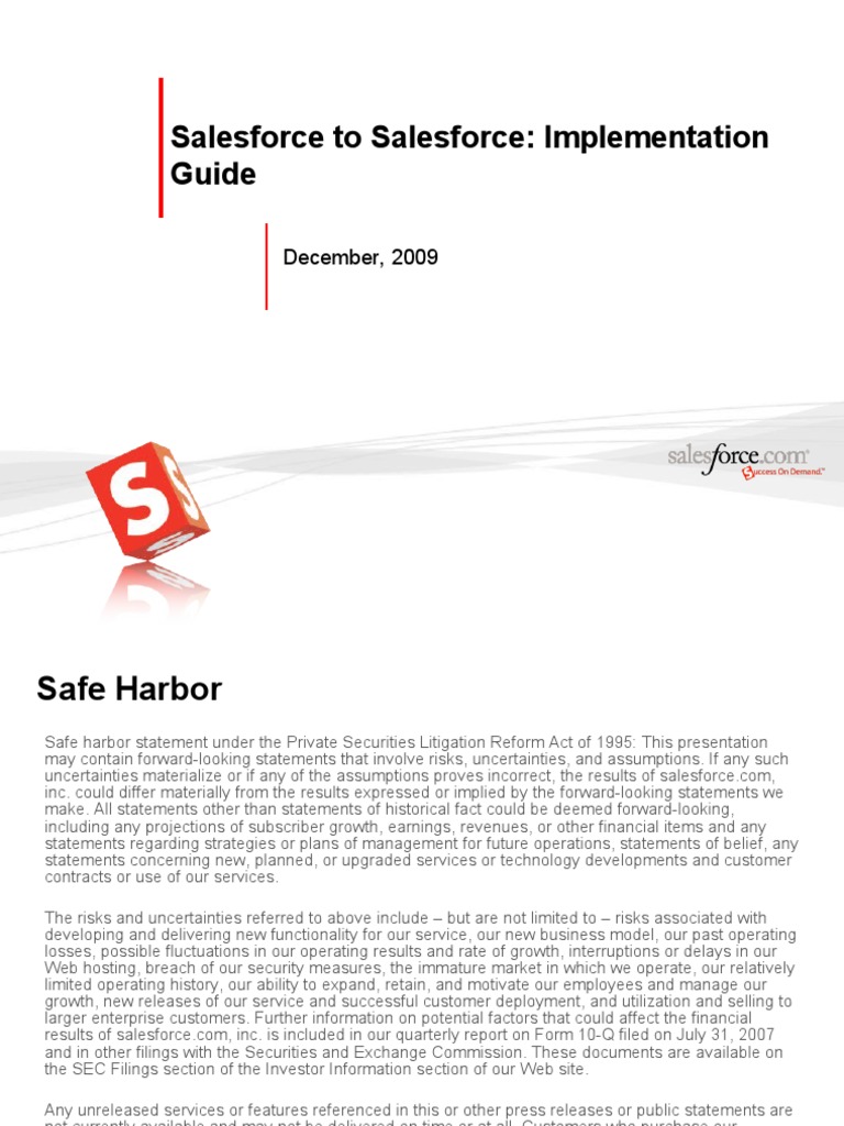 Salesforce To Salesforce: Implementation Guide | PDF | Salesforce.Com | Computing