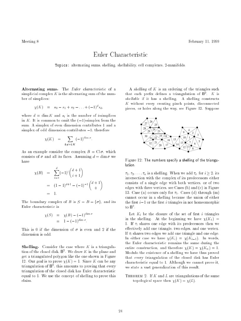 Alternating Sums.: Euler Characteristic Shelling Shellable | PDF | Vertex (Geometry) | Vertex ...
