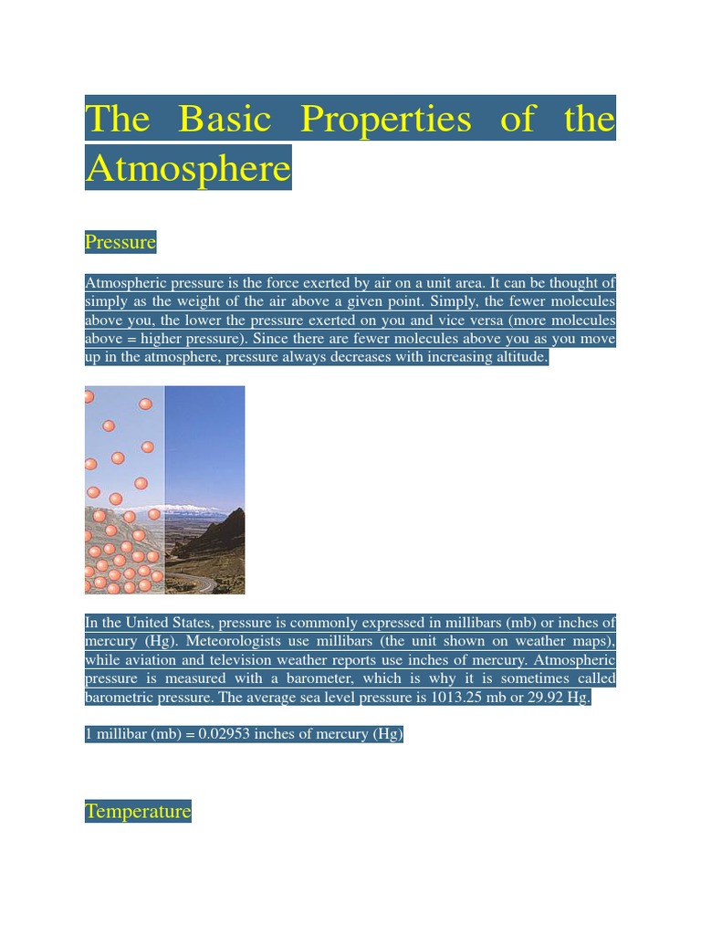 The Basic Properties of The Atmosphere | PDF | Stratosphere ...