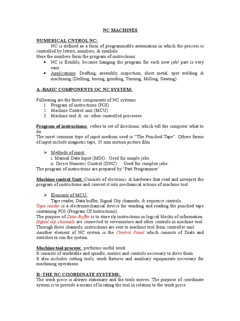 NC & CNC | PDF | Numerical Control | Computer Program