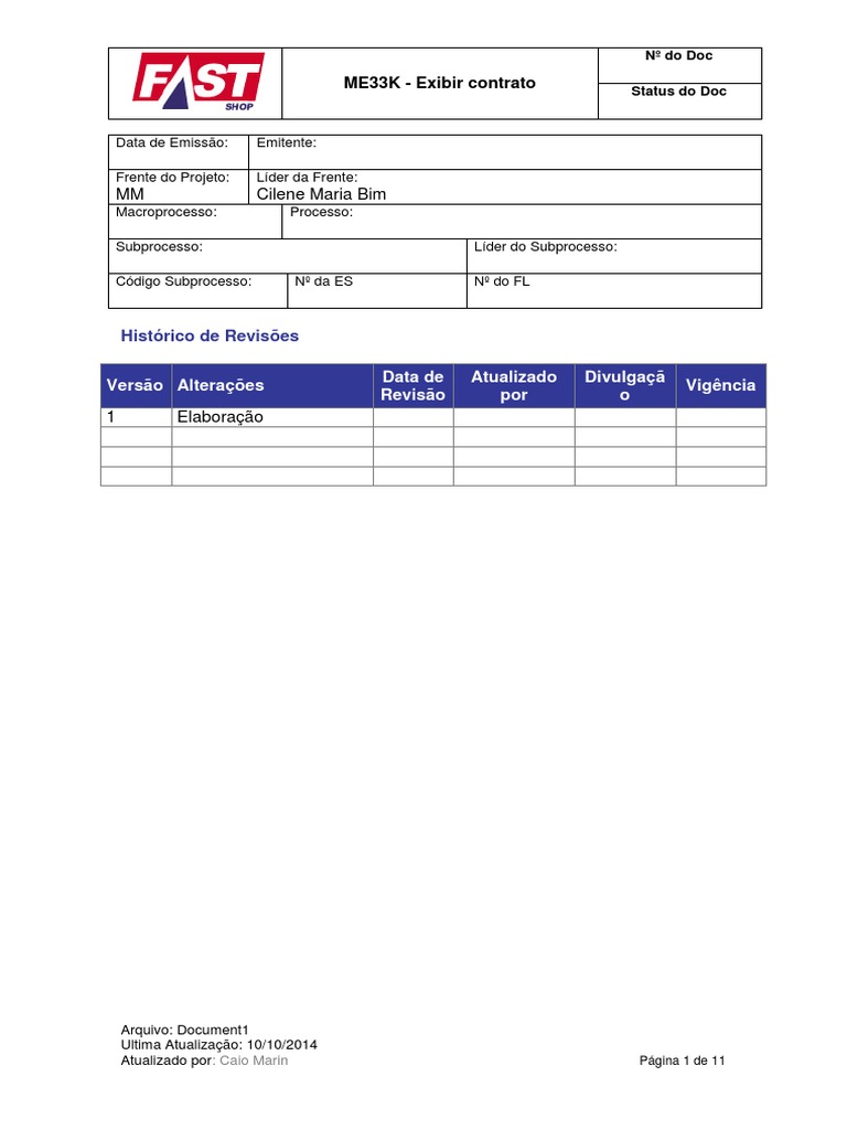 Treinamento - ME33K - Exibir Contrato | PDF | Informática | Programas