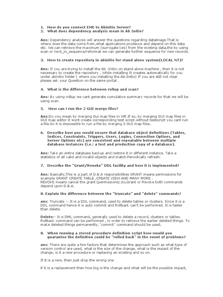 AbInitio FAQs | PDF AbInitio FAQs | PDF