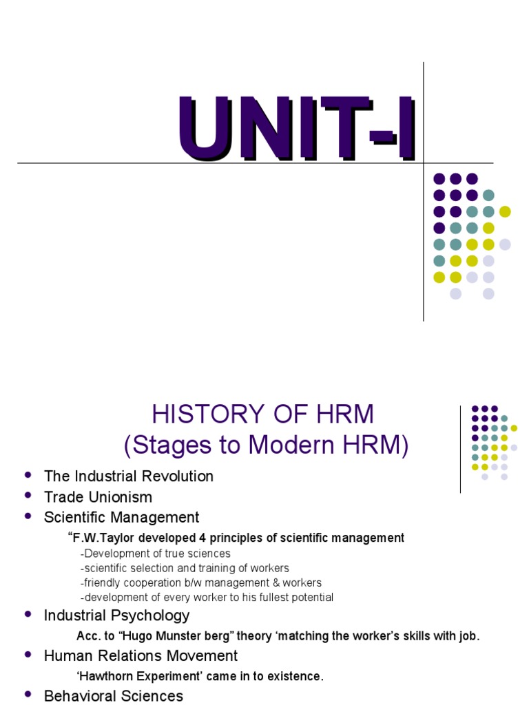 History of HRM (Stages To Modern HRM) | PDF | Human Resource Management ...