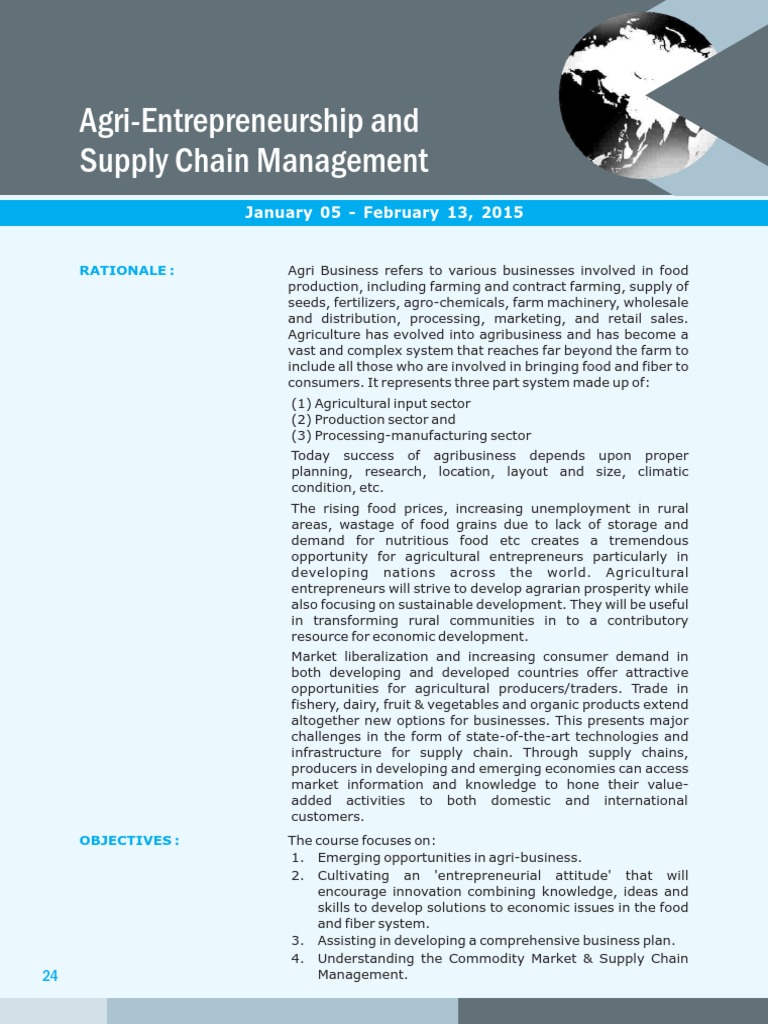 Agribusiness Supply Chain Management | PDF | Agribusiness | Agriculture