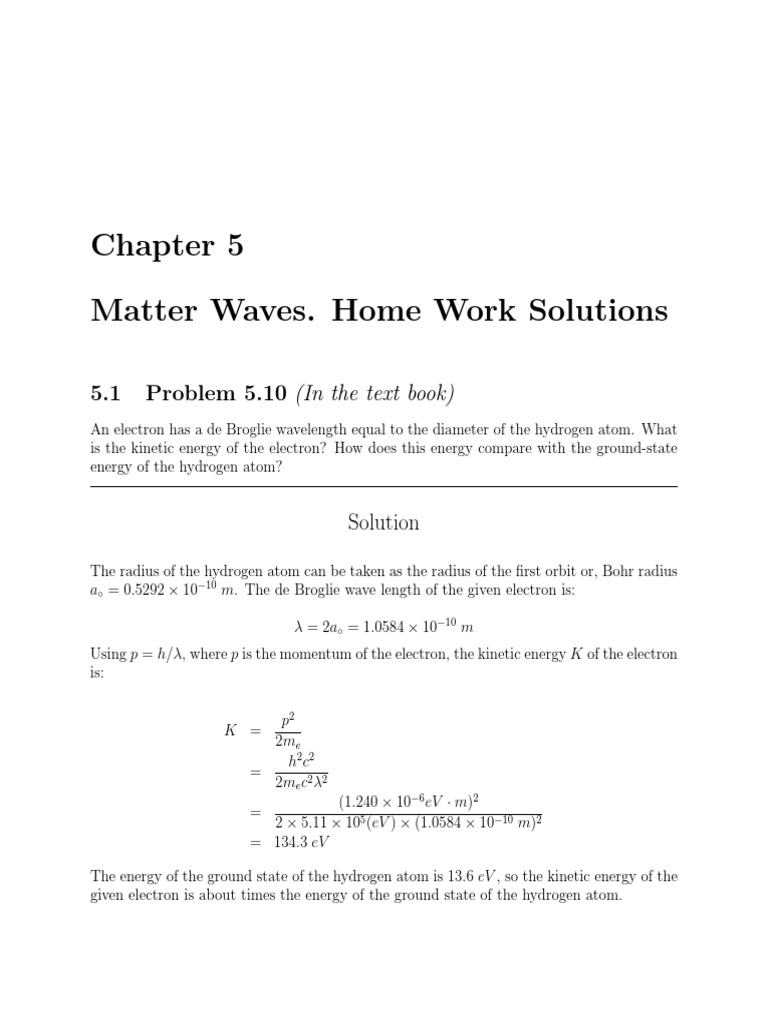 HW Ch05 PDF | PDF | Electronvolt | Electron