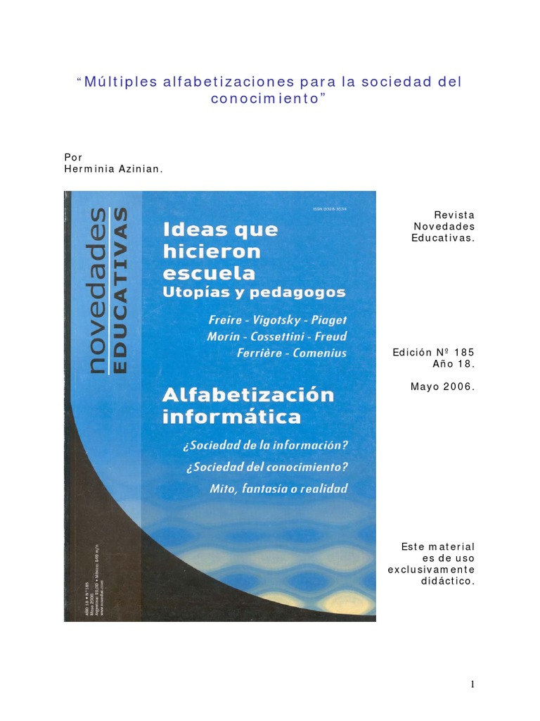 3AZINIAN Herminia Multiples Alfabetizaciones para PDF | PDF ...