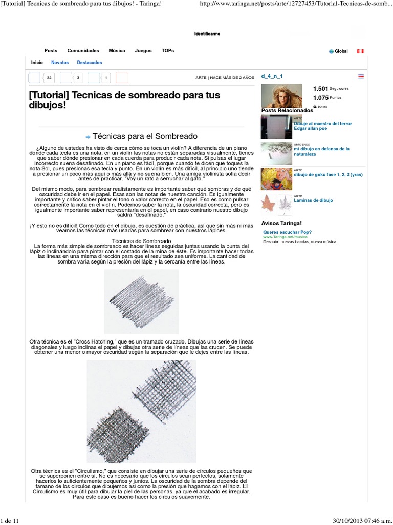 (Tutorial) Tecnicas de Sombreado para Tus Dibujos! - Taringa! PDF | PDF | Sombra | Lápiz