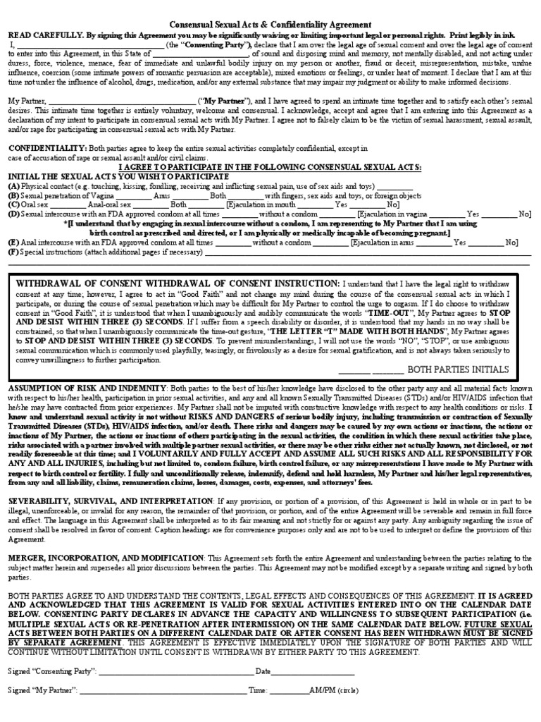 Sexual Consent Agreement Sexual Intercourse Sexually Transmitted Infection 