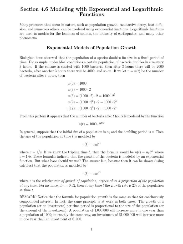 Modeling With Exponential and Logarithmic Functions | PDF | Radioactive Decay | Earthquakes