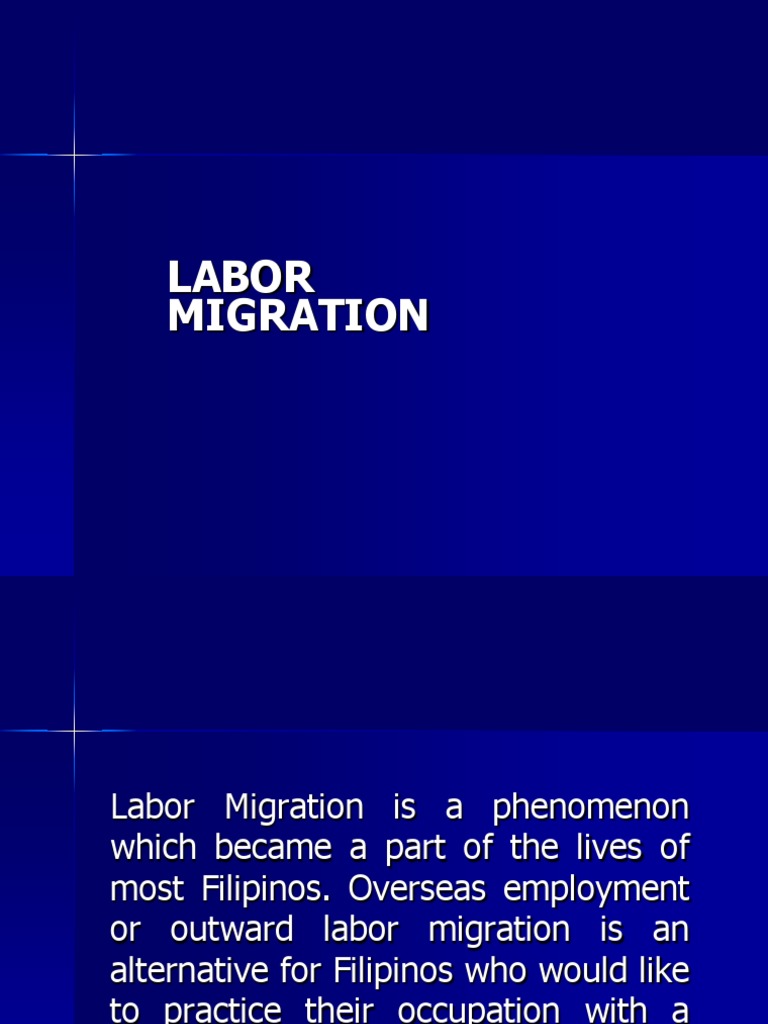 Labor Migration | PDF | International Labour Organization | Migrant Worker