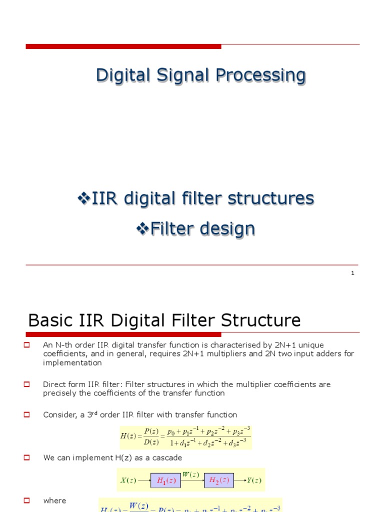 IIR Digital Filter Structures | PDF | Teaching Methods & Materials