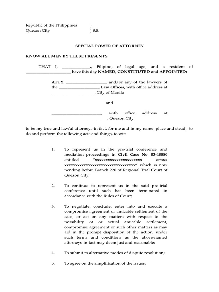 Spa For Pre Trial | PDF | Lawsuit | Lawyer
