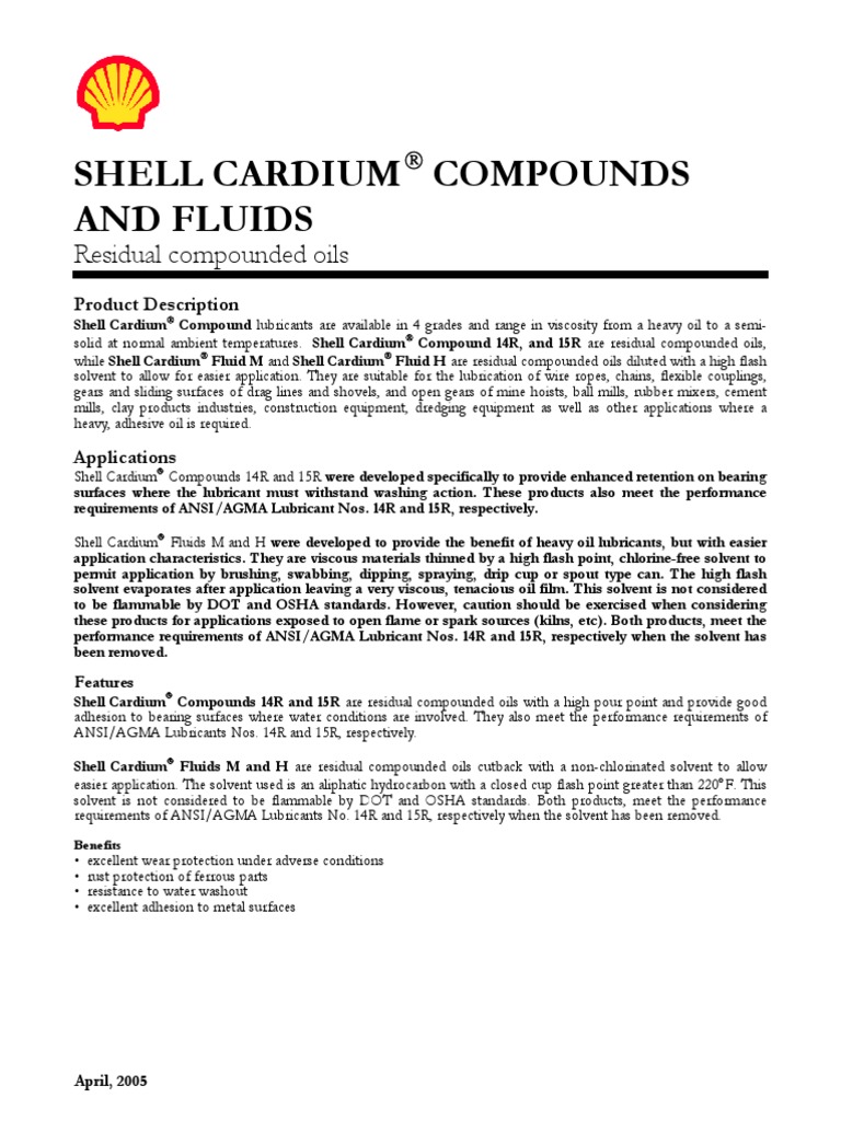 Cardium Compounds and Fluids | PDF | Lubricant | Viscosity