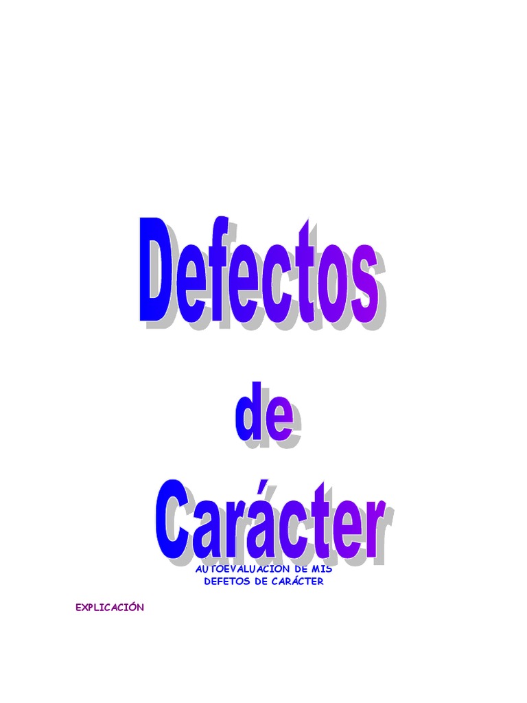 Defectos de Caracter | PDF | Conceptos psicologicos | Science