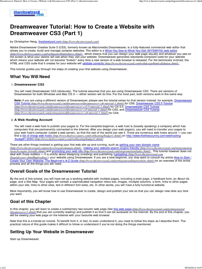 Dreamweaver Tutorial - How To Create A Website With Dreamweaver CS3 ...