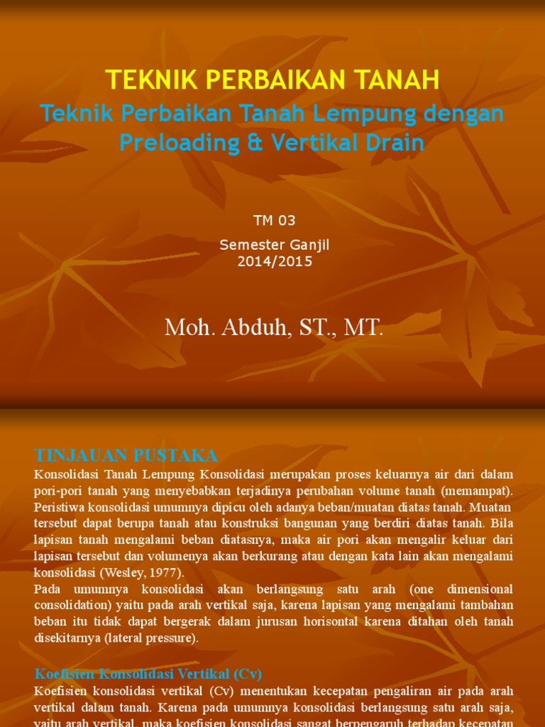 Preloading Tanah untuk Konsolidasi Lempung | PDF | Sains & Matematika
