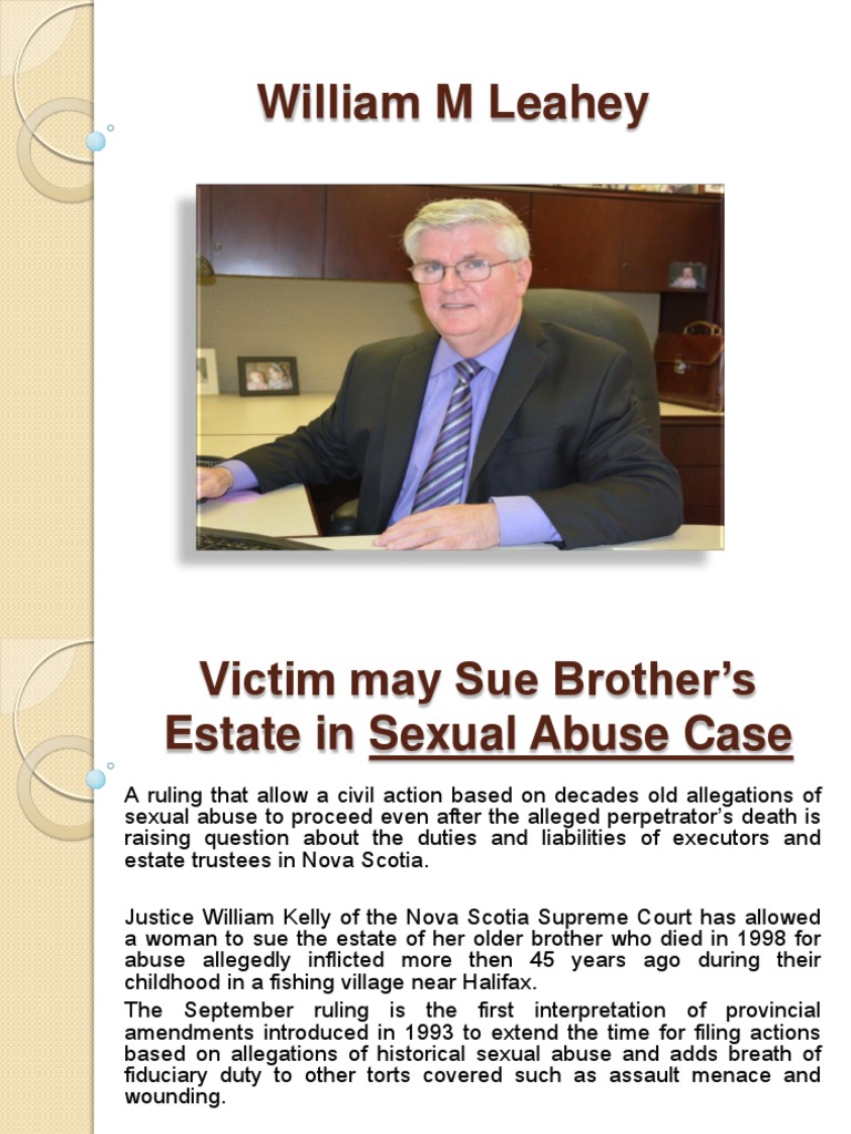 William M Leahey - Abuse Case | PDF | Lawsuit | Damages