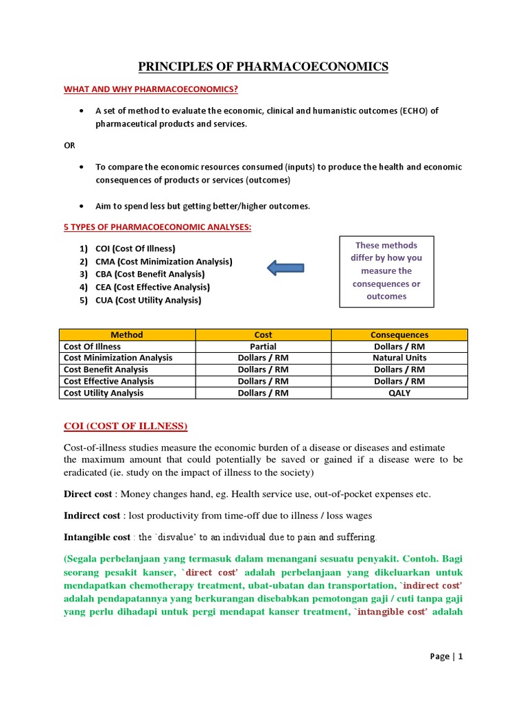 Principles Of Pharmacoeconomics PDF Cost Effectiveness Analysis
