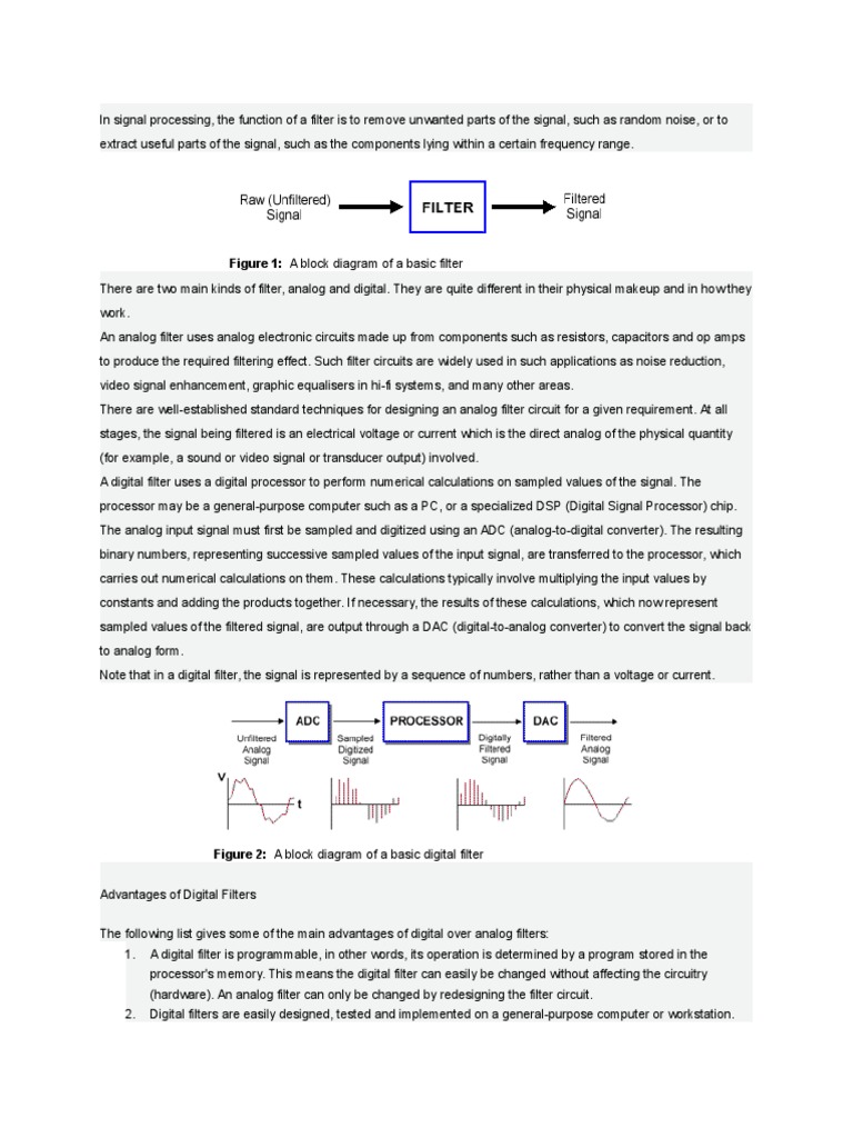 Figure 1: A Block Diagram of A Basic Filter | PDF | Signal (Electrical ...