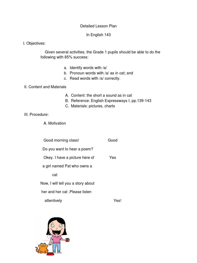 Detailed Lesson Plan | PDF | Cats | Lesson Plan