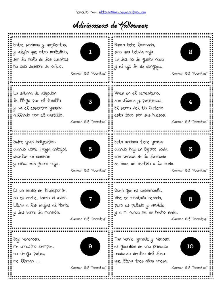 Adivinanzas de Halloween para Niños | PDF