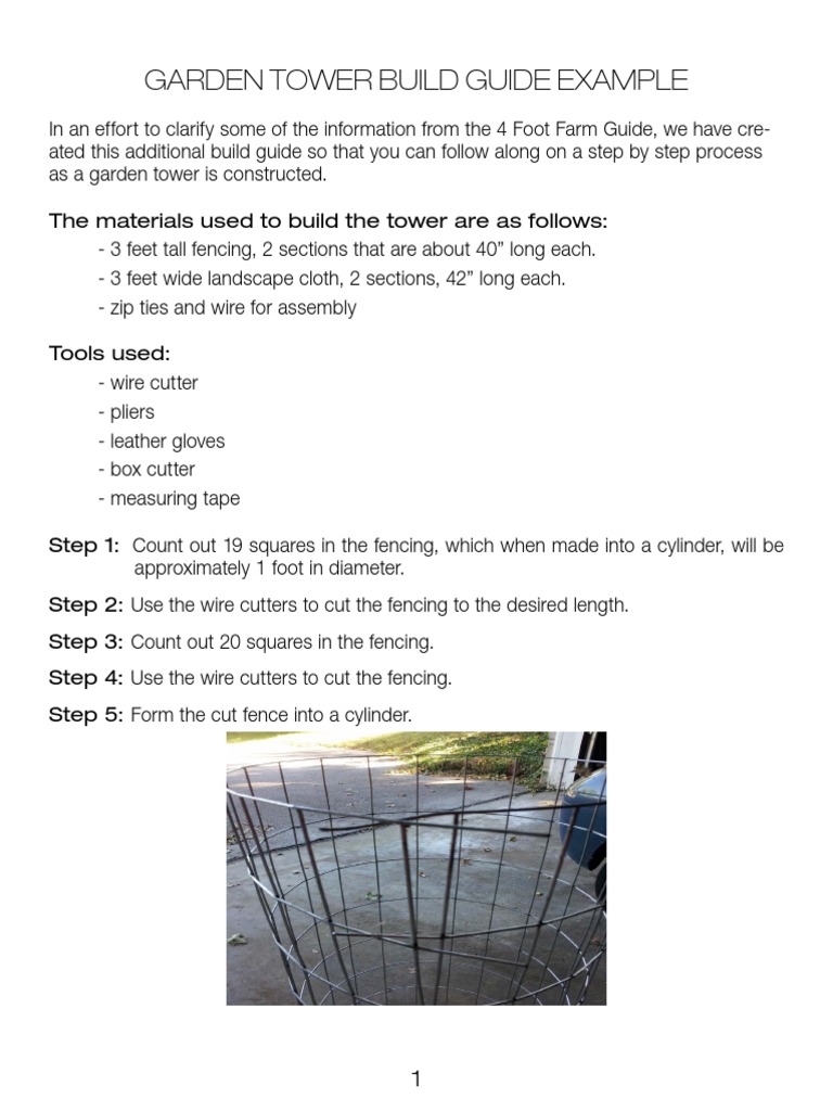 DIY Garden Tower Build Guide | PDF | Wire | Soil