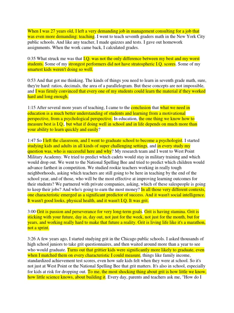 The Key | Grit (Personality Trait) | Intelligence Quotient