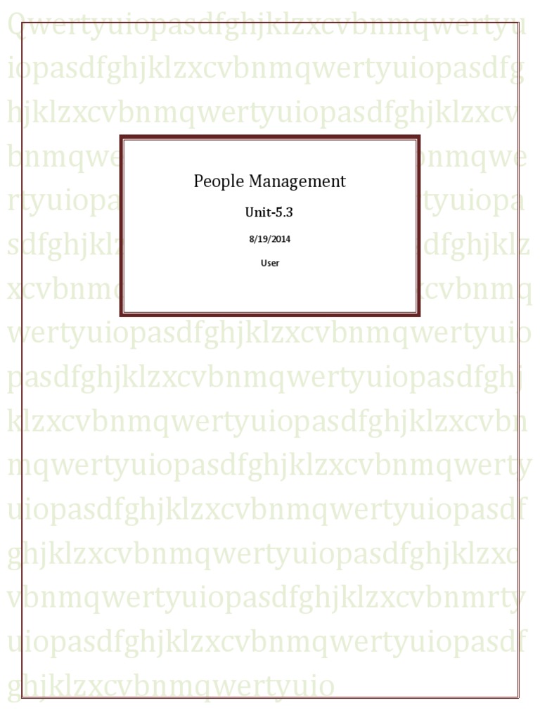 Unit 5.3 People Management | PDF | Mentorship | Leadership