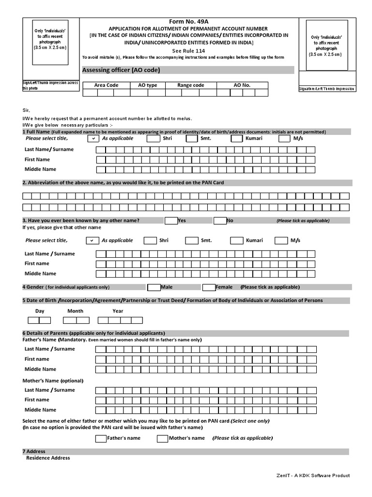 49a Pan Form | Social Institutions | Social Science