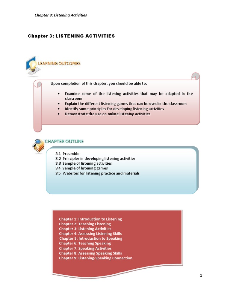 Chapter 3.ACTIVITIES - Listening PDF | PDF | Reading Comprehension ...