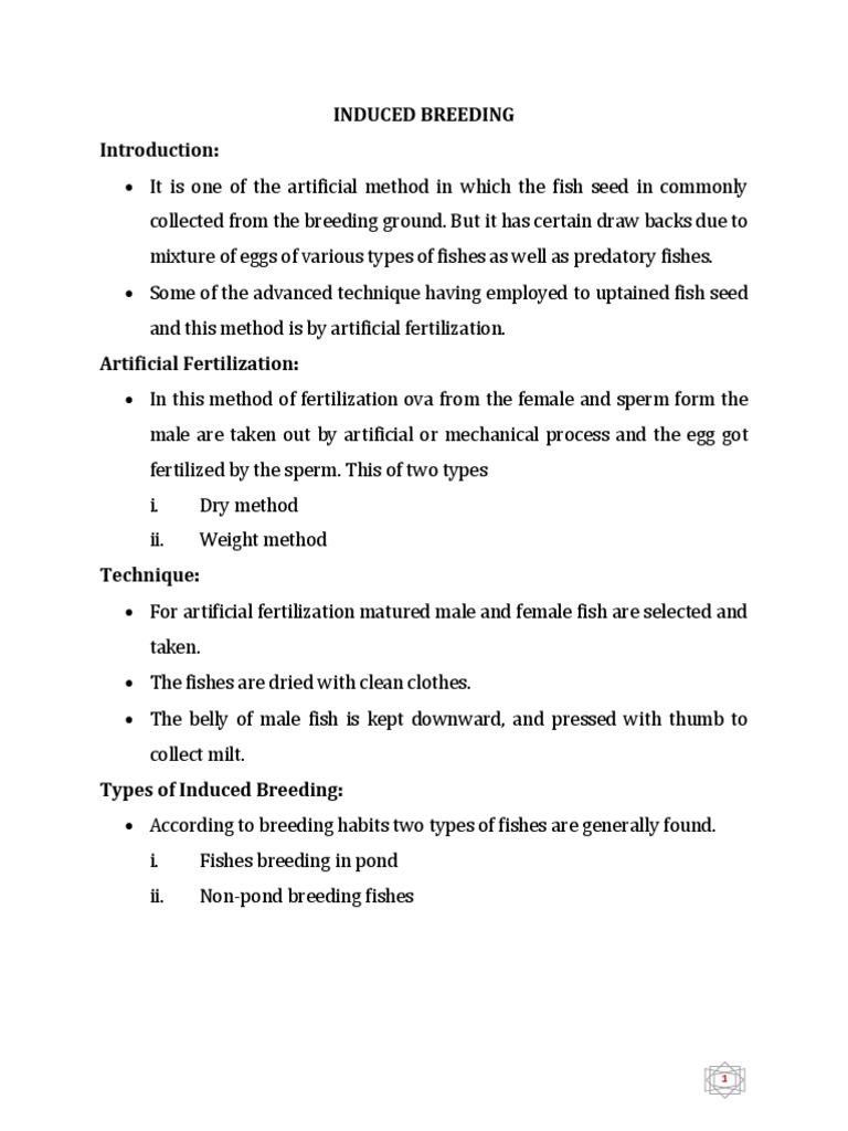 Techniques and Factors for Induced Breeding of Fish Through Artificial ...