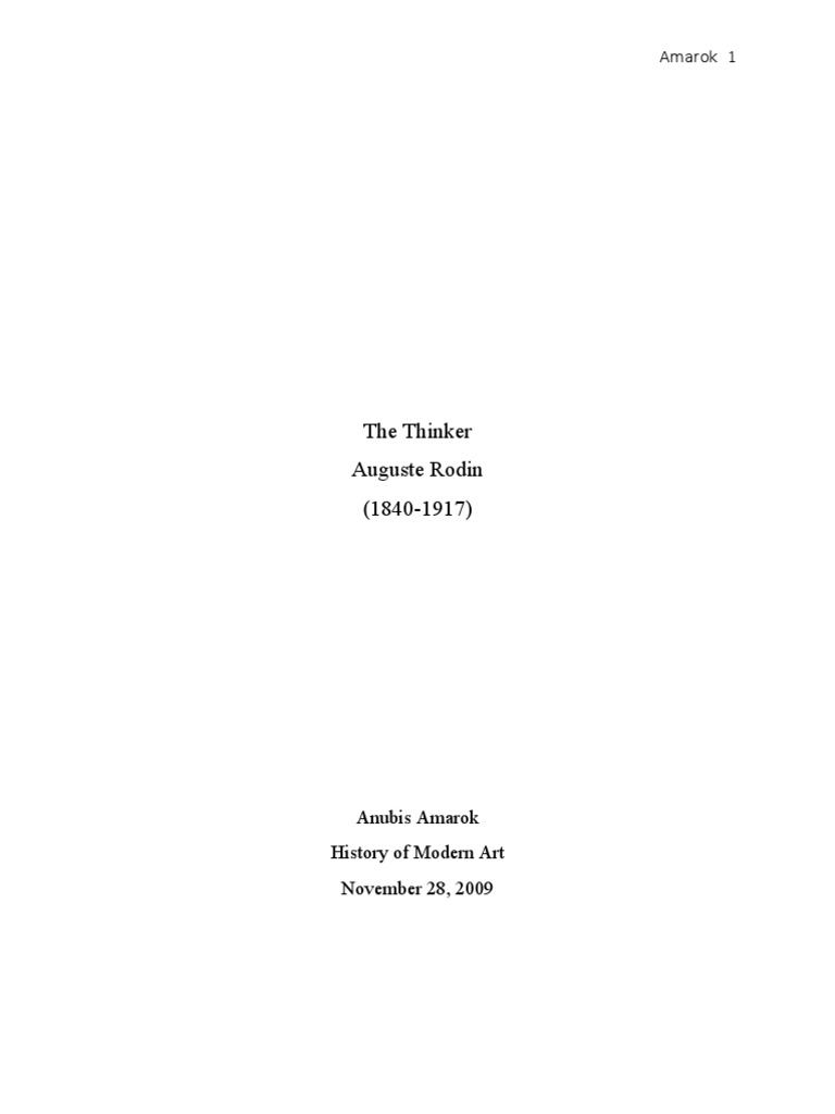 The Thinker Paper | PDF | Sculpture