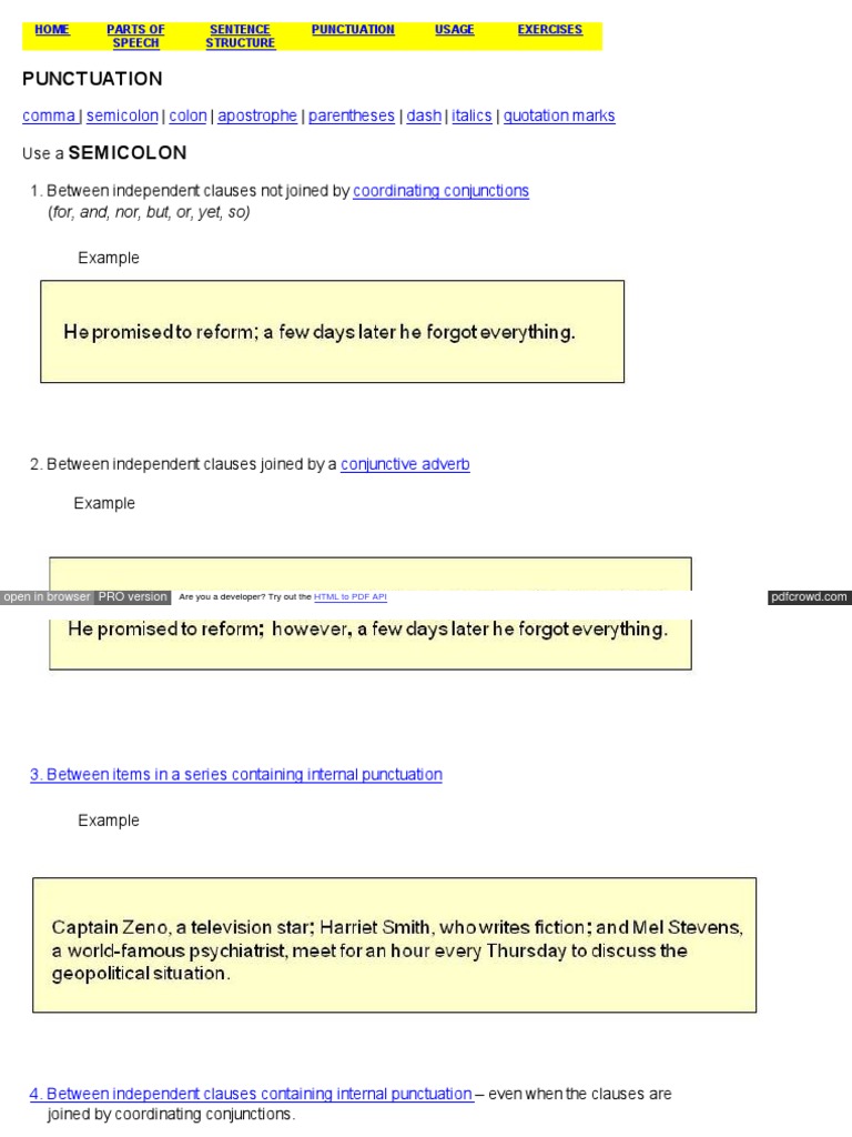 Punctuation: Comma Semicolon Colon Apostrophe Parentheses Dash Italics ...