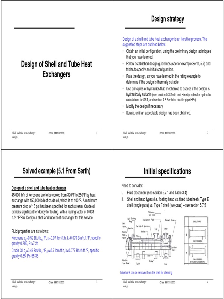 Lecture4-Example Shellandtubedesign PDF | PDF | Heat Exchanger | Heat Transfer