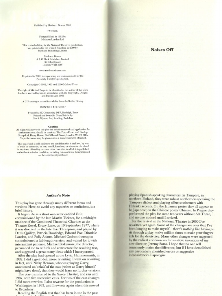 Noises Off Script | PDF | Language Arts & Discipline | Foreign Language ...