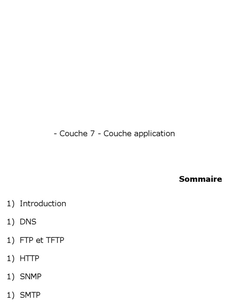 09 - Couche 7 - Couche Application | PDF | Protocole de transfer de fichier | Protocole de ...