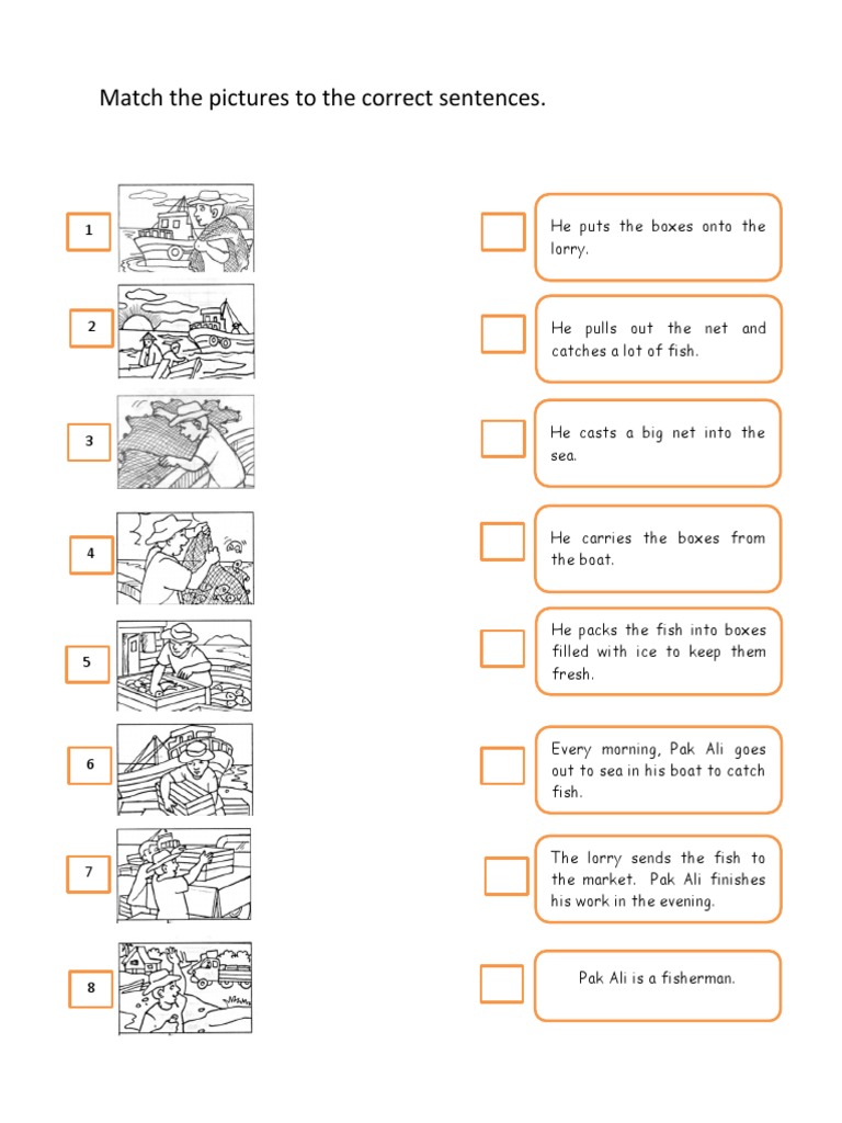 Match Sentences to Fishing Images | PDF | Travel