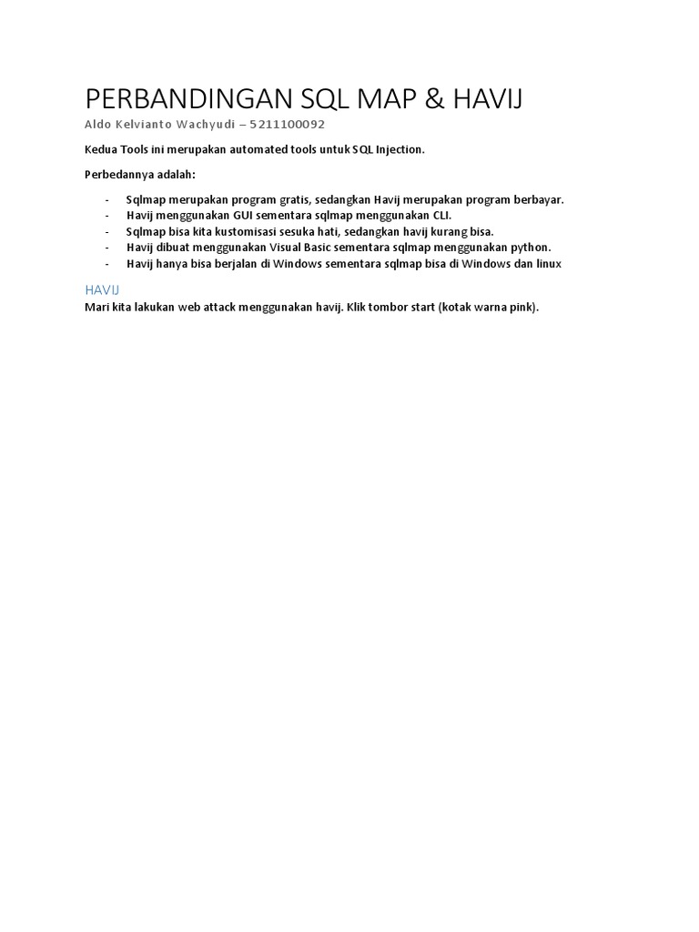 PAI C Havij Dan SQLmap | PDF