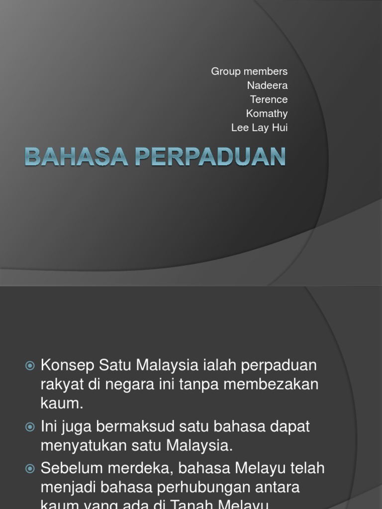 Bahasa Perpaduan | PDF