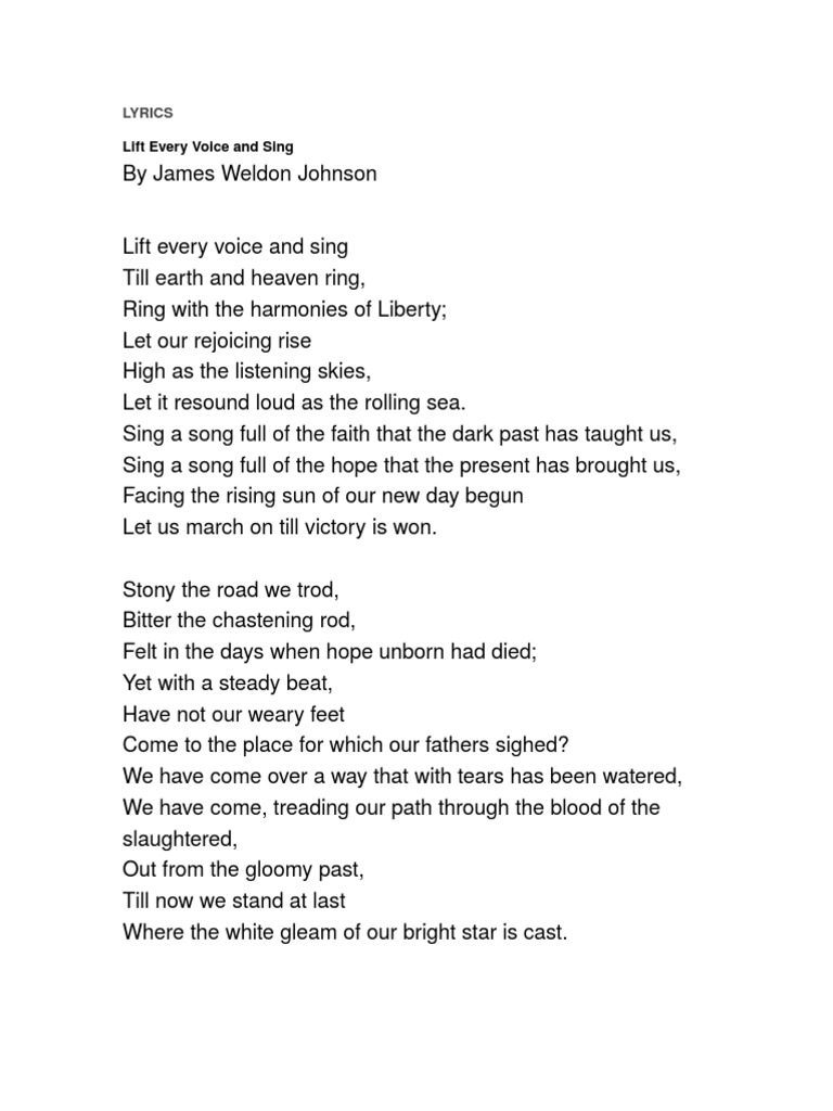 Lift Every Voice | PDF