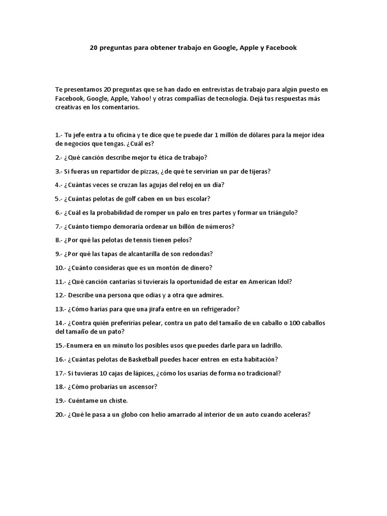 20 preguntas para obtener trabajo en Google.pdf