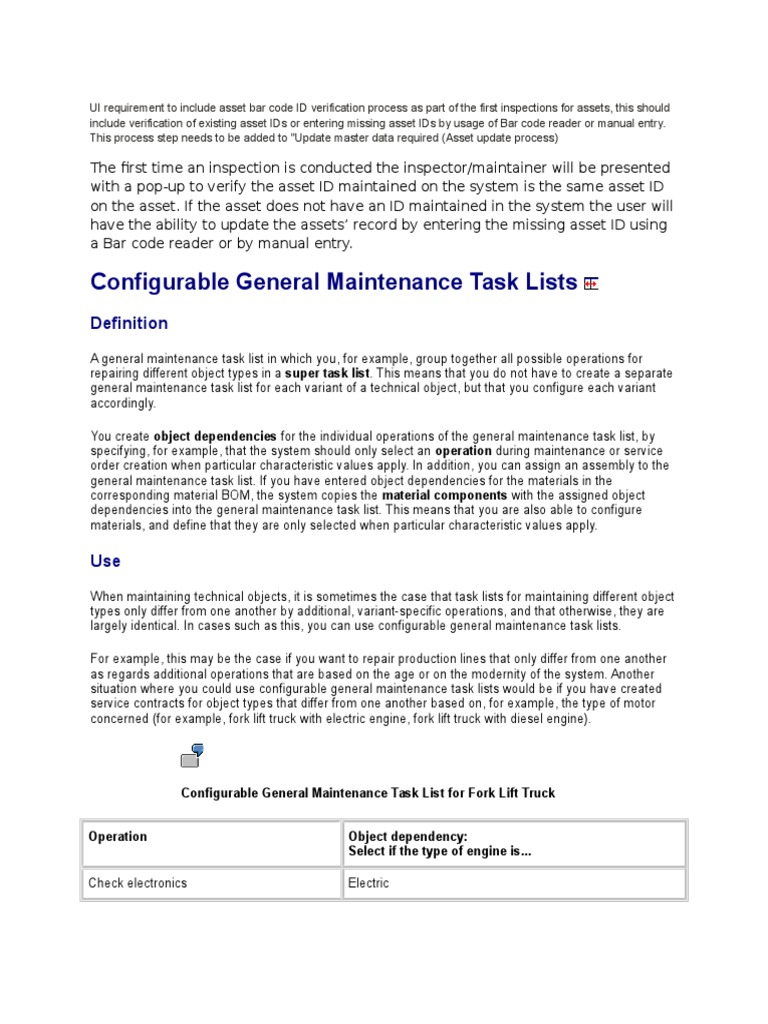 Configurable General Maintenance Task Lists | Download Free PDF ...