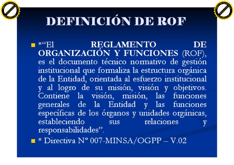 Definicion de ROF PDF | PDF | Crecimiento personal y profesional
