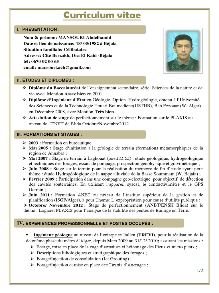 62-CV. Mansouri PDF | PDF | Forage | Informatique et technologies de l'information